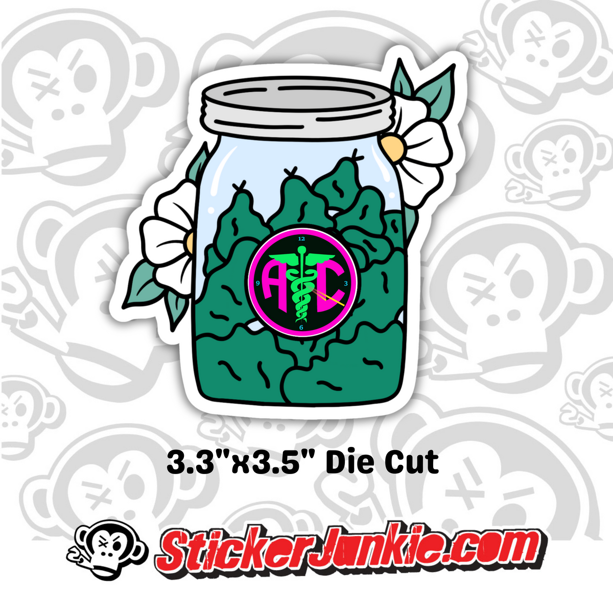 Weed Jar - Around The Clock 3.3x3.5" – StickerJunkie.com