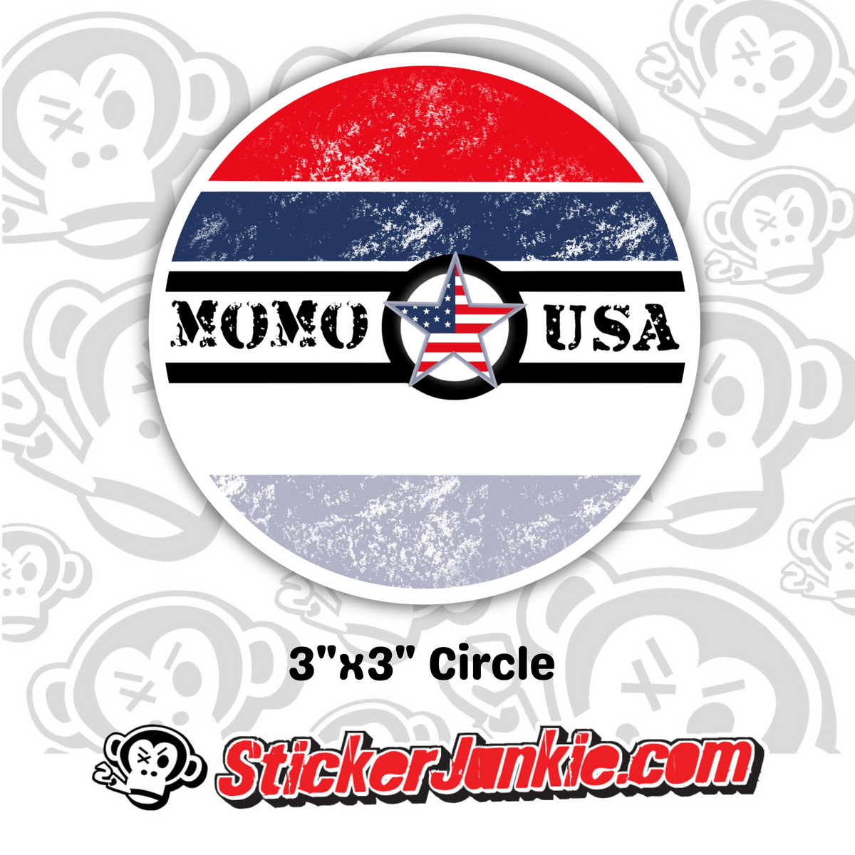 Stripes Blue Textured - Momo USA 3x3" – StickerJunkie.com