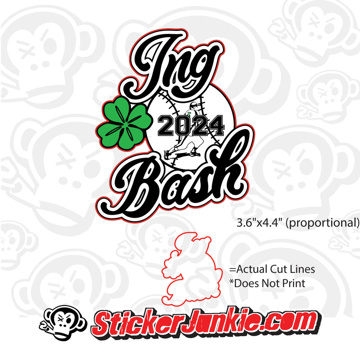 Black and White Ing Bash- Ing Bash 3.6x4.4" – StickerJunkie.com