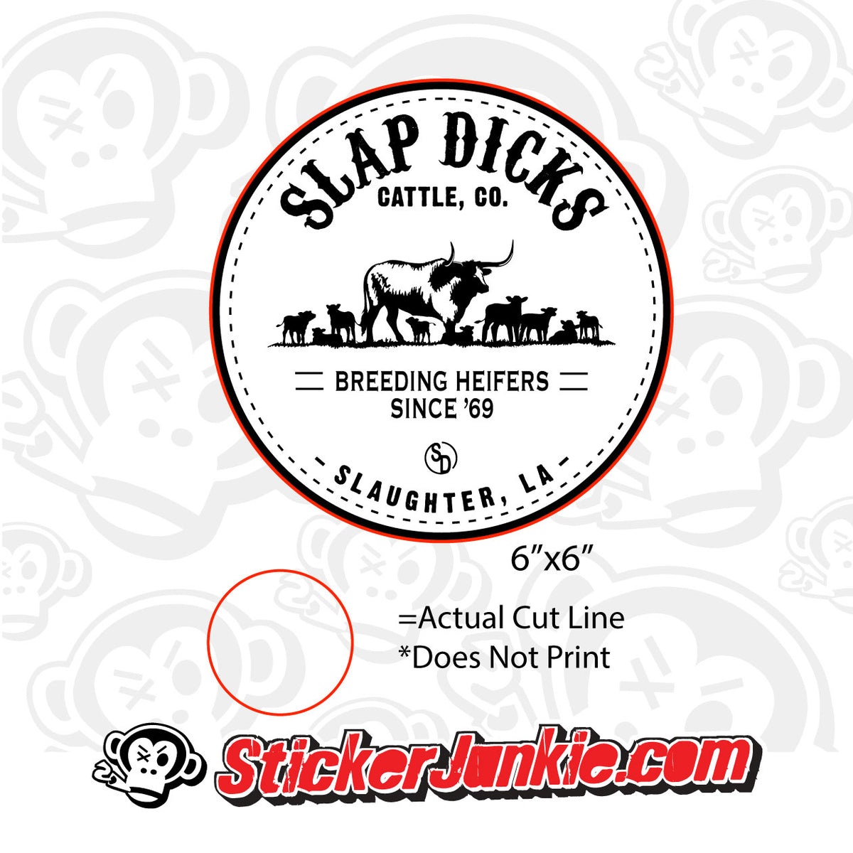Breeding Heifers Slap Dicks -Back Roads Apparel 6x6" – StickerJunkie.com