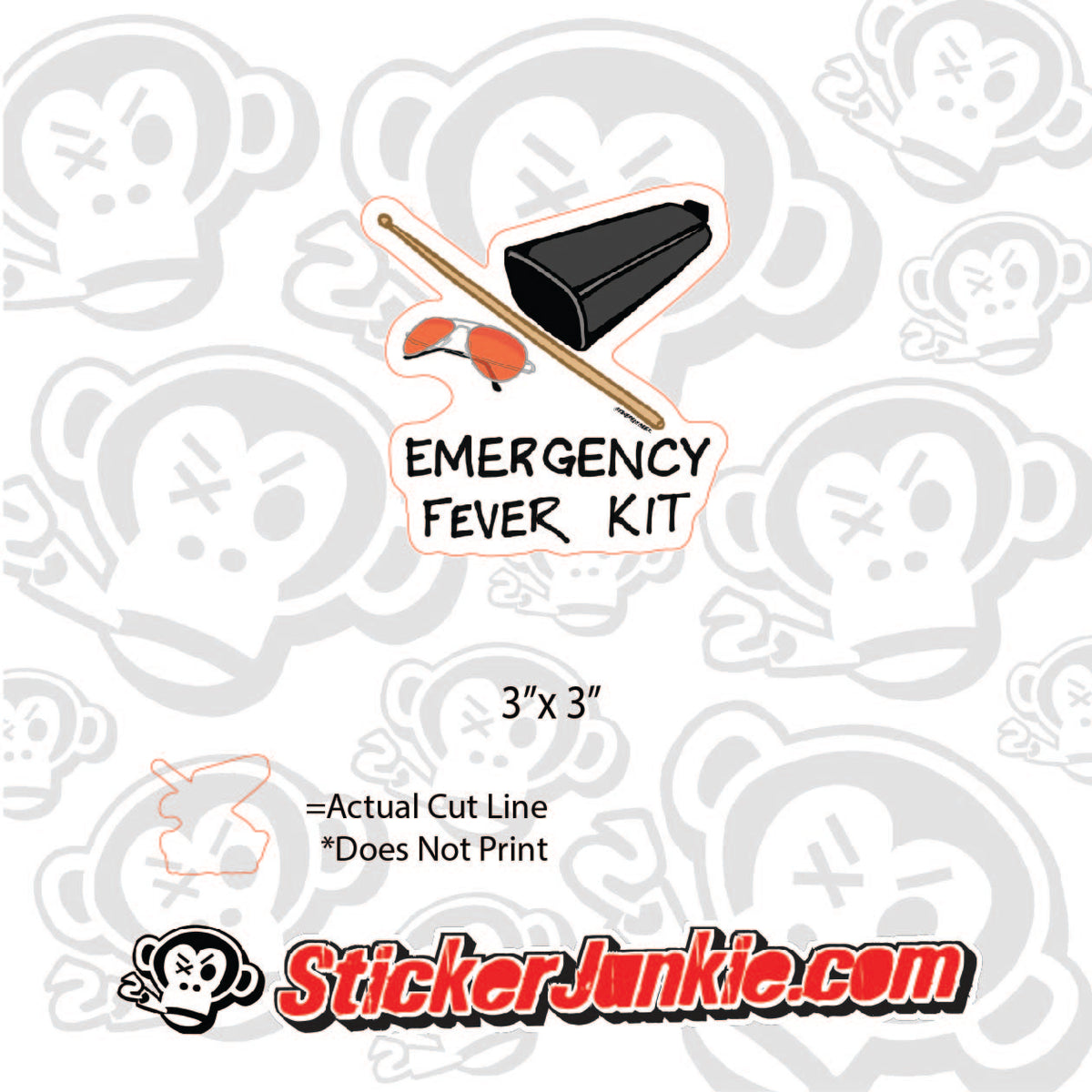 Emergency Fever Kit - Reverent Geek 3x3" – StickerJunkie.com