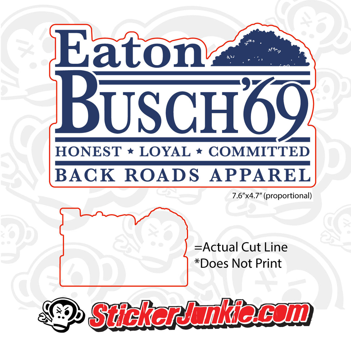Eaton Busch '69 -Back Roads Apparel 7.6x4.7" – StickerJunkie.com