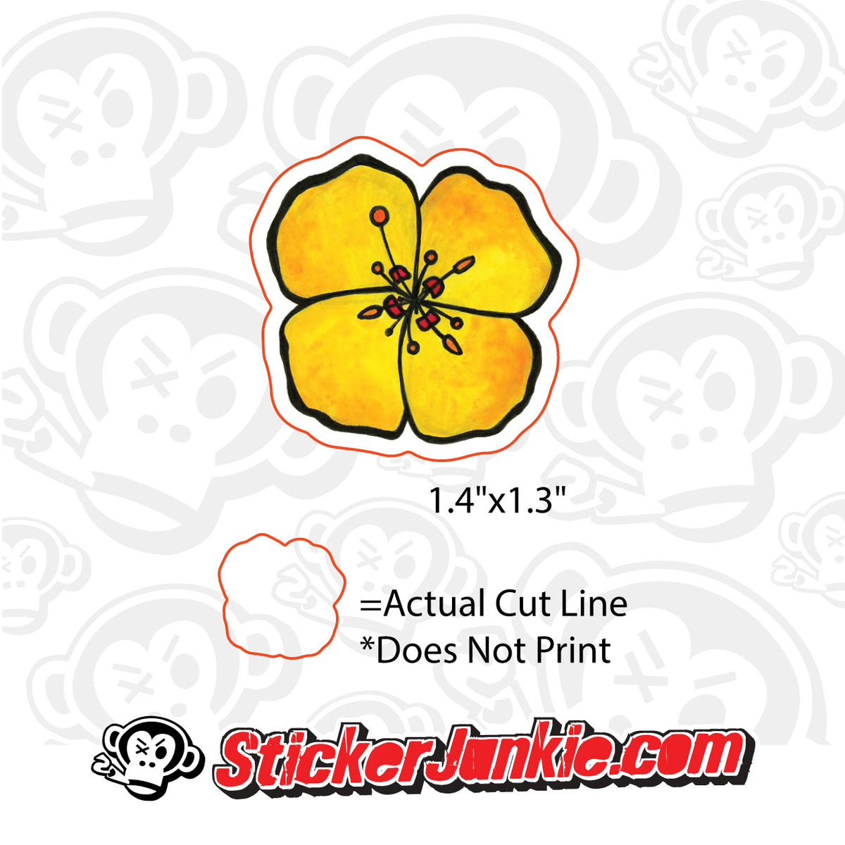 Marigold Flower- Heather West Art 1.4x1.3" – StickerJunkie.com