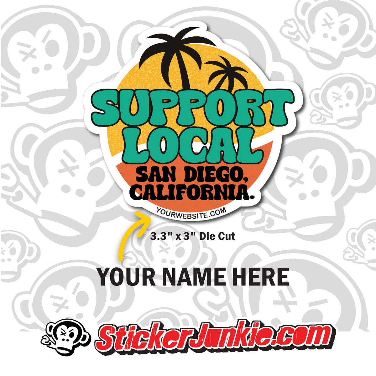 Support Local San Diego - Green Customizable 3.3x3" – StickerJunkie.com