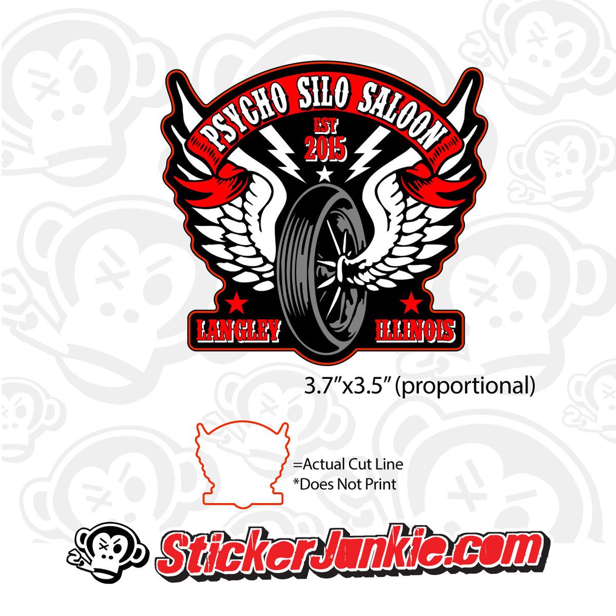 Winged Tire- Psycho Silo 3.7x3.5" – StickerJunkie.com