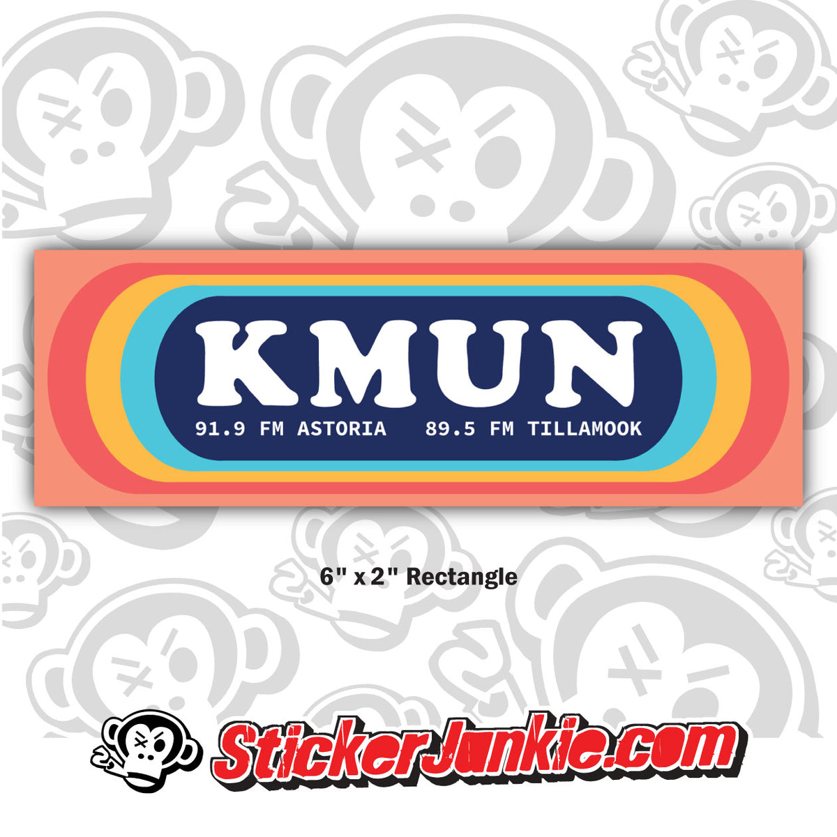 Rainbow Rectangle - KMUN 6x2" – StickerJunkie.com