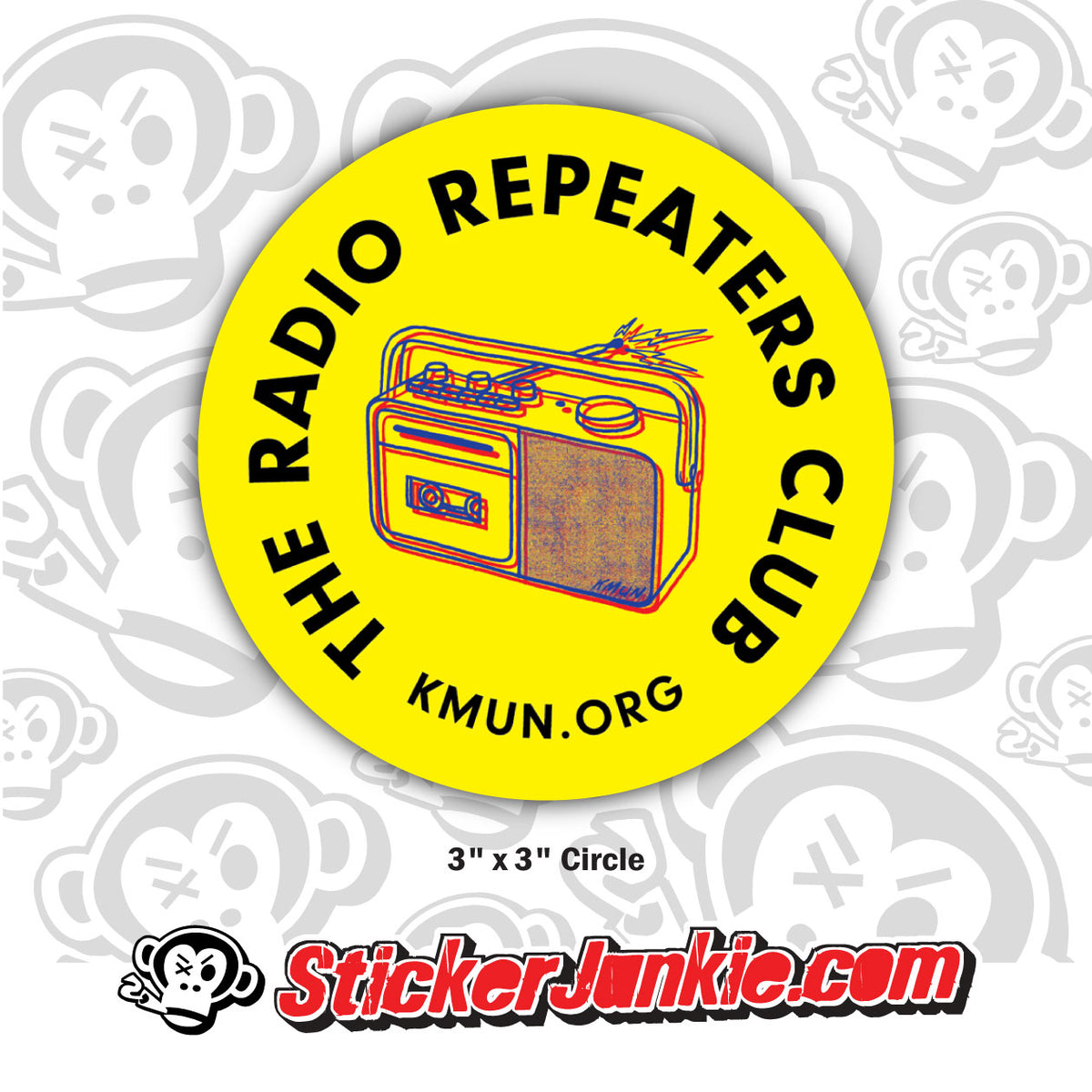 Radio Repeaters Club - KMUN 3x3" – StickerJunkie.com